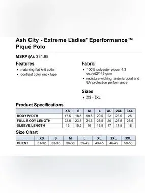 Tops | Ash City Eperformance Moisturewicking Pique Poloceramic Blue ...